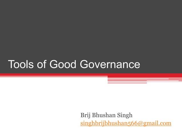 Tools of Good Governance | PPT