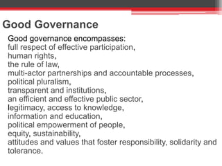 Tools of Good Governance | PPT