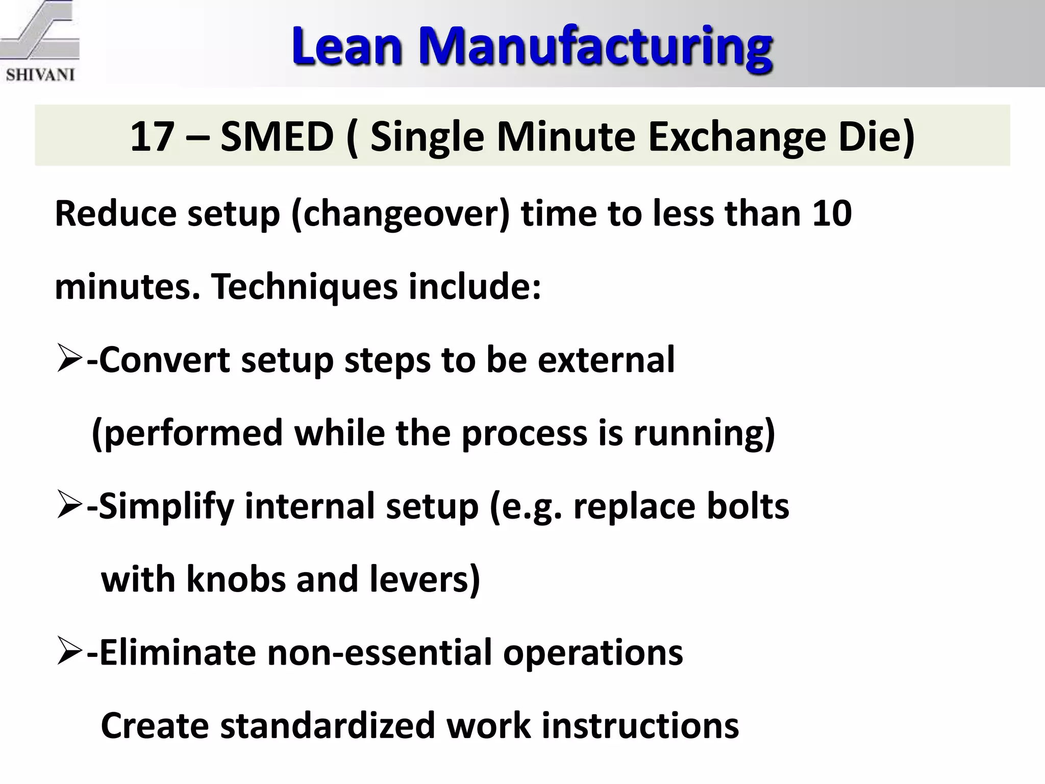 Tools of lean mfg | PPTX | Manufacturing Industry | Industries