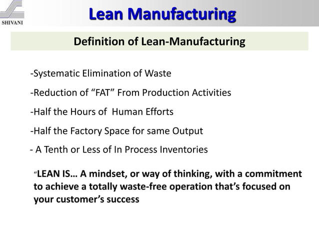 Tools of lean mfg | PPT
