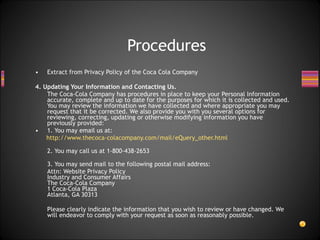 Tools Of Planning Coca Cola | PPT