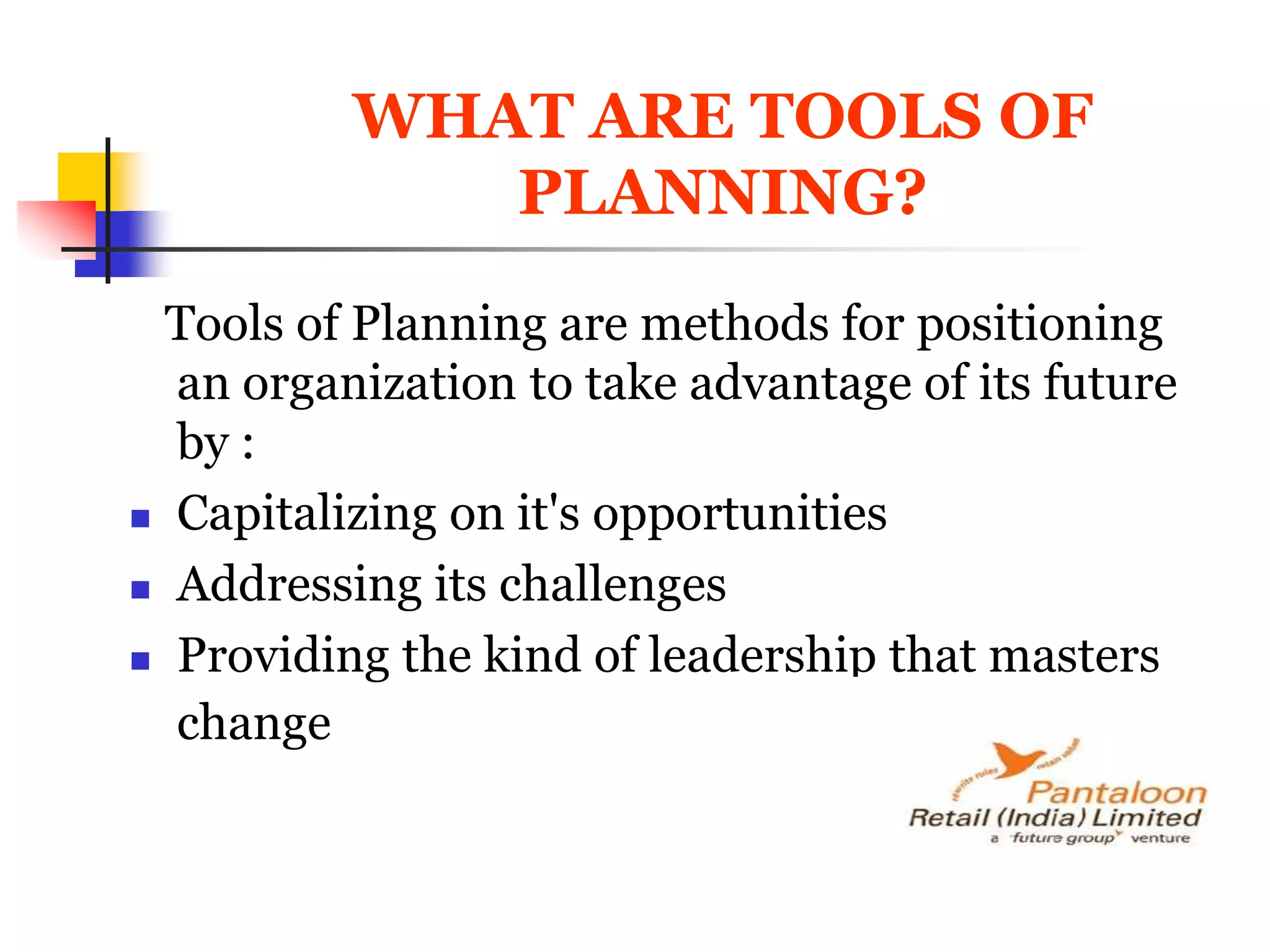 Tools of planning pantaloon | PPTX