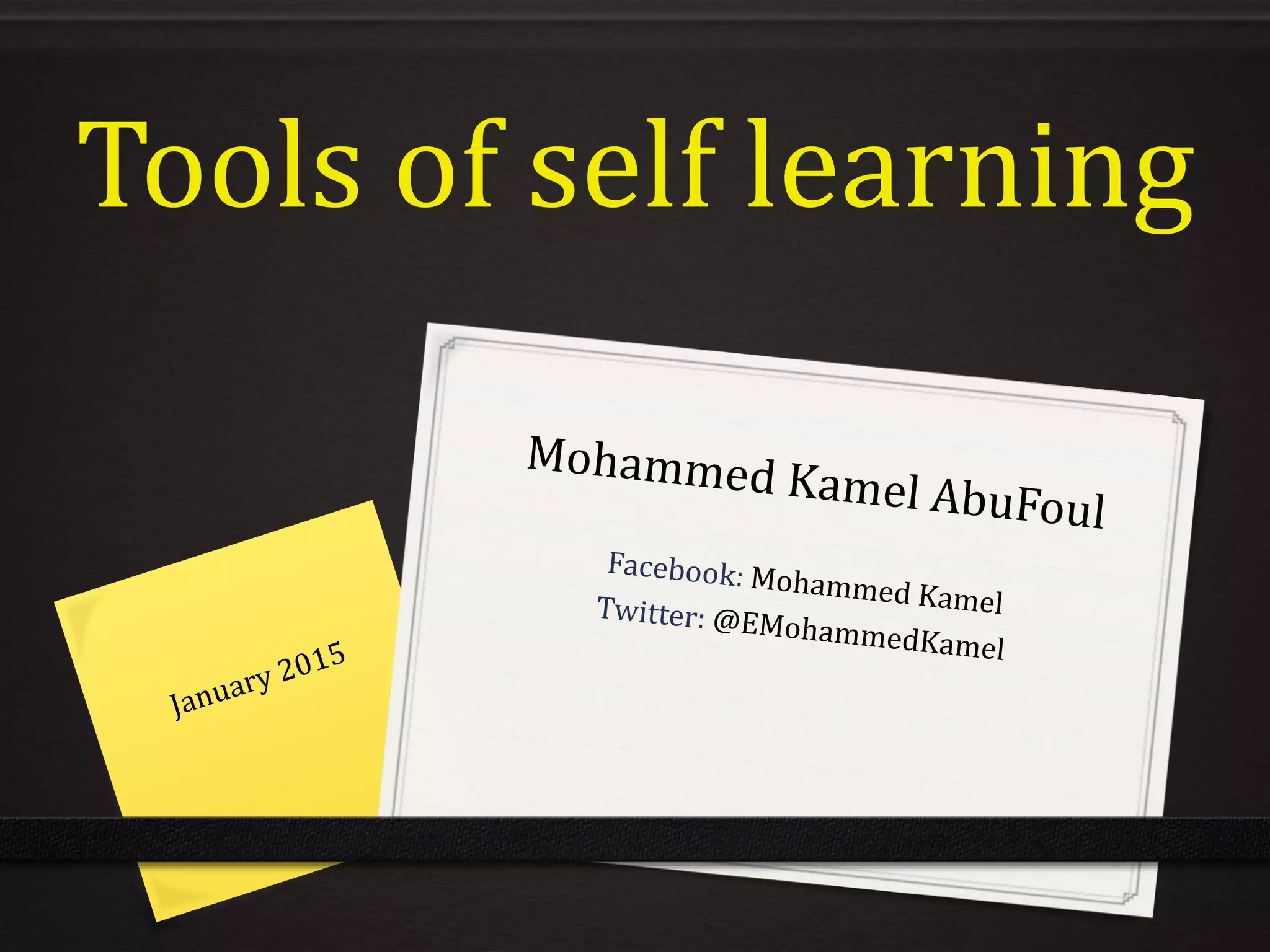 Tools of self learning | PPT
