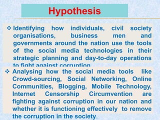 Tools of social meida for fighting corruption – k.kulasekaran, pro | PPTX