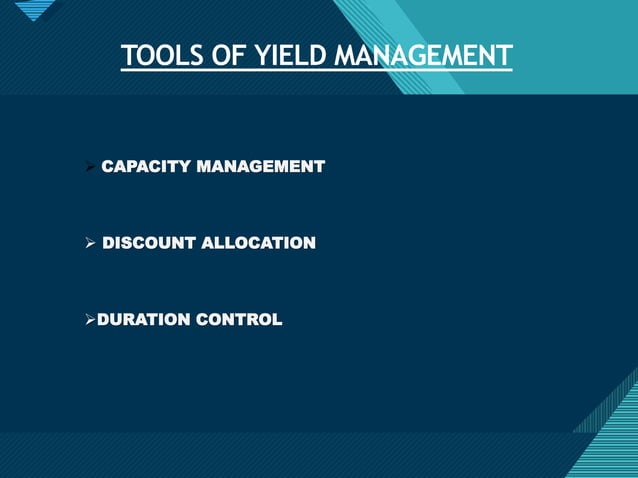 Tools of yield management | PPT