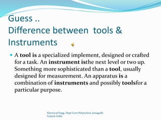 Tools and protective devices for the maintenance of electrical items | PPTX