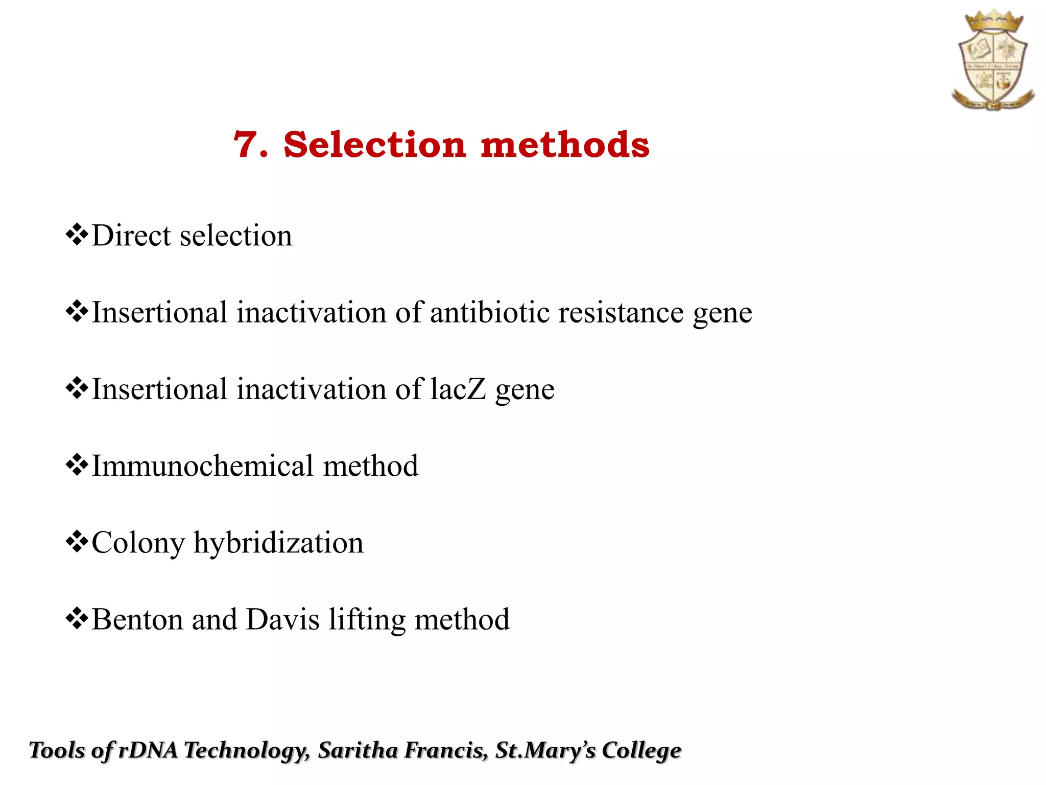 Biotechnology:Basic tools of Recombinant DNA Technology | PPTX