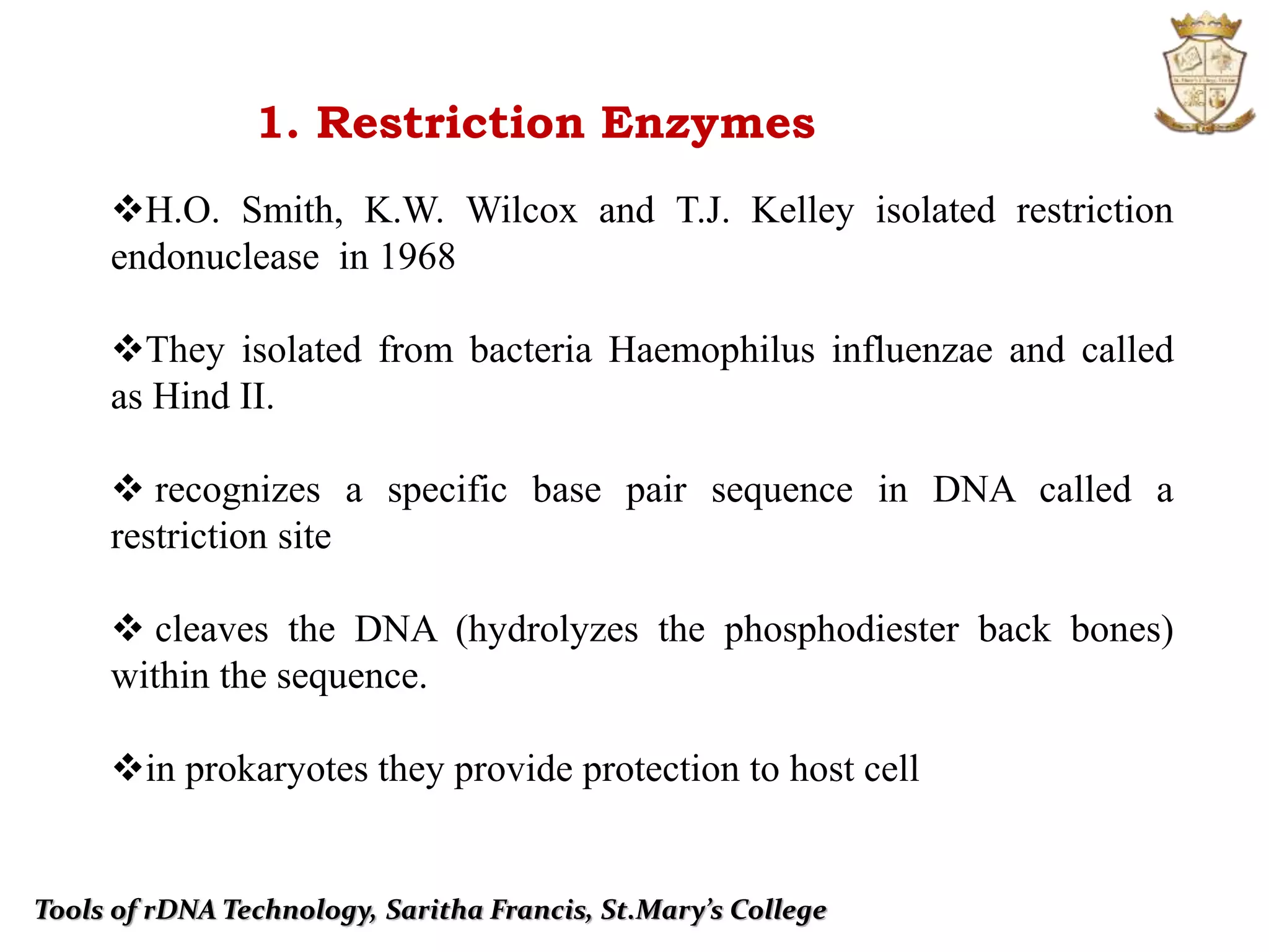 Biotechnology Basic Tools Of Recombinant Dna Technology Pptx