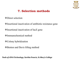 Biotechnology:Basic tools of Recombinant DNA Technology | PPTX