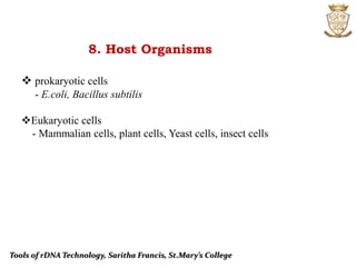 Biotechnology:Basic tools of Recombinant DNA Technology | PPTX