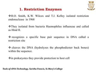 Biotechnology:Basic tools of Recombinant DNA Technology | PPTX