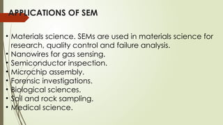 TOOLS & TECHNIQUES Electron microscopy : SEM & TEM | PPTX