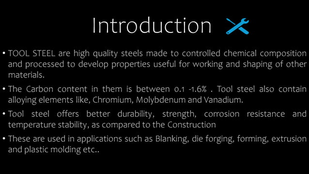 TOOL STEEL.pptx | Chemistry | Science