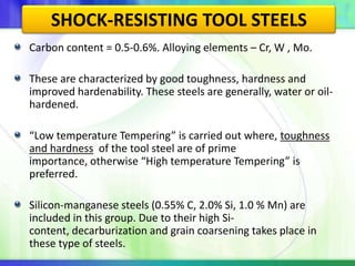 TOOL STEELS & THEIR HEAT TREATMENT | PPTX