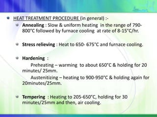 TOOL STEELS & THEIR HEAT TREATMENT | PPTX