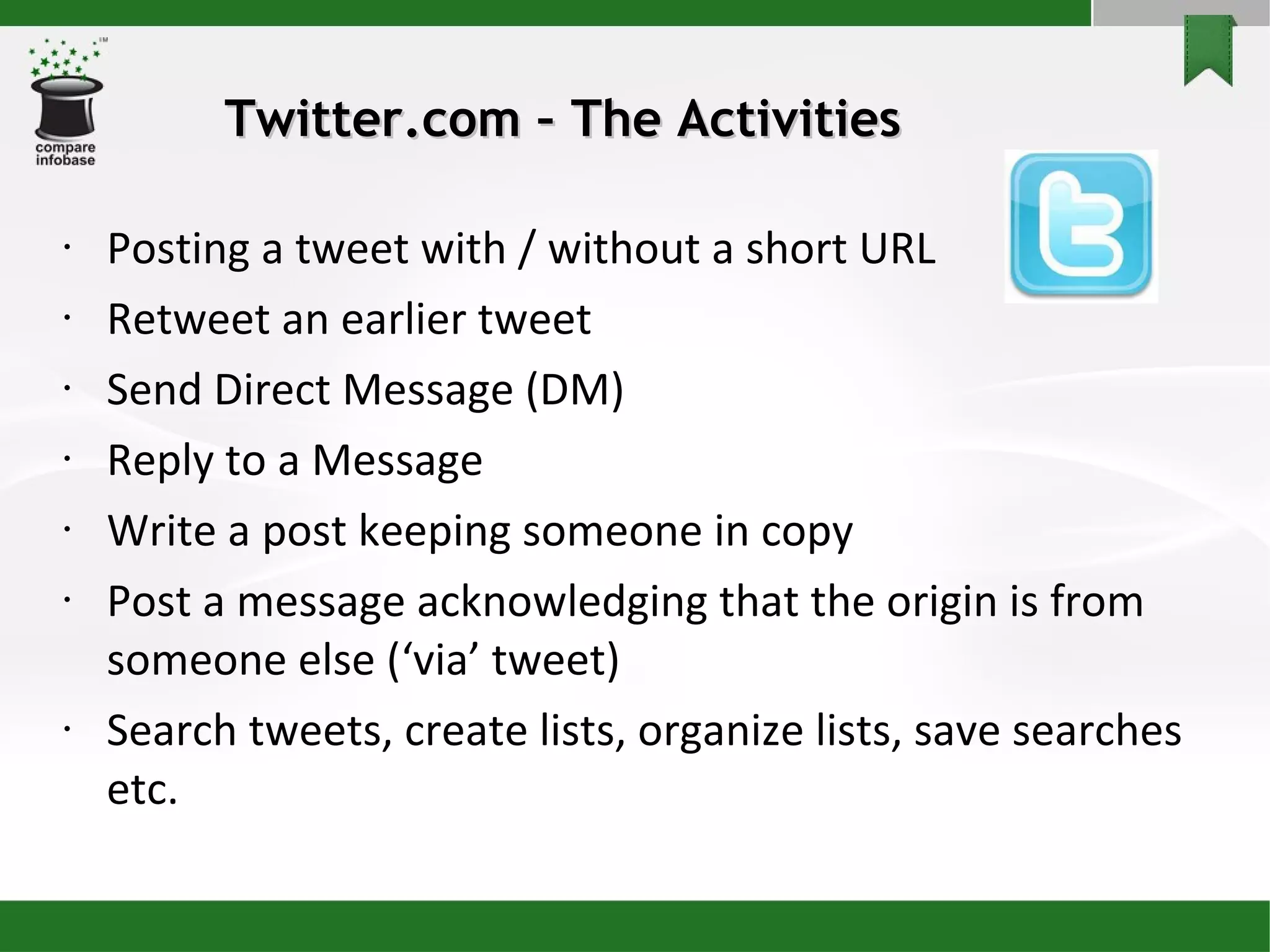 Tools to analyze your Twitter activity | PPT