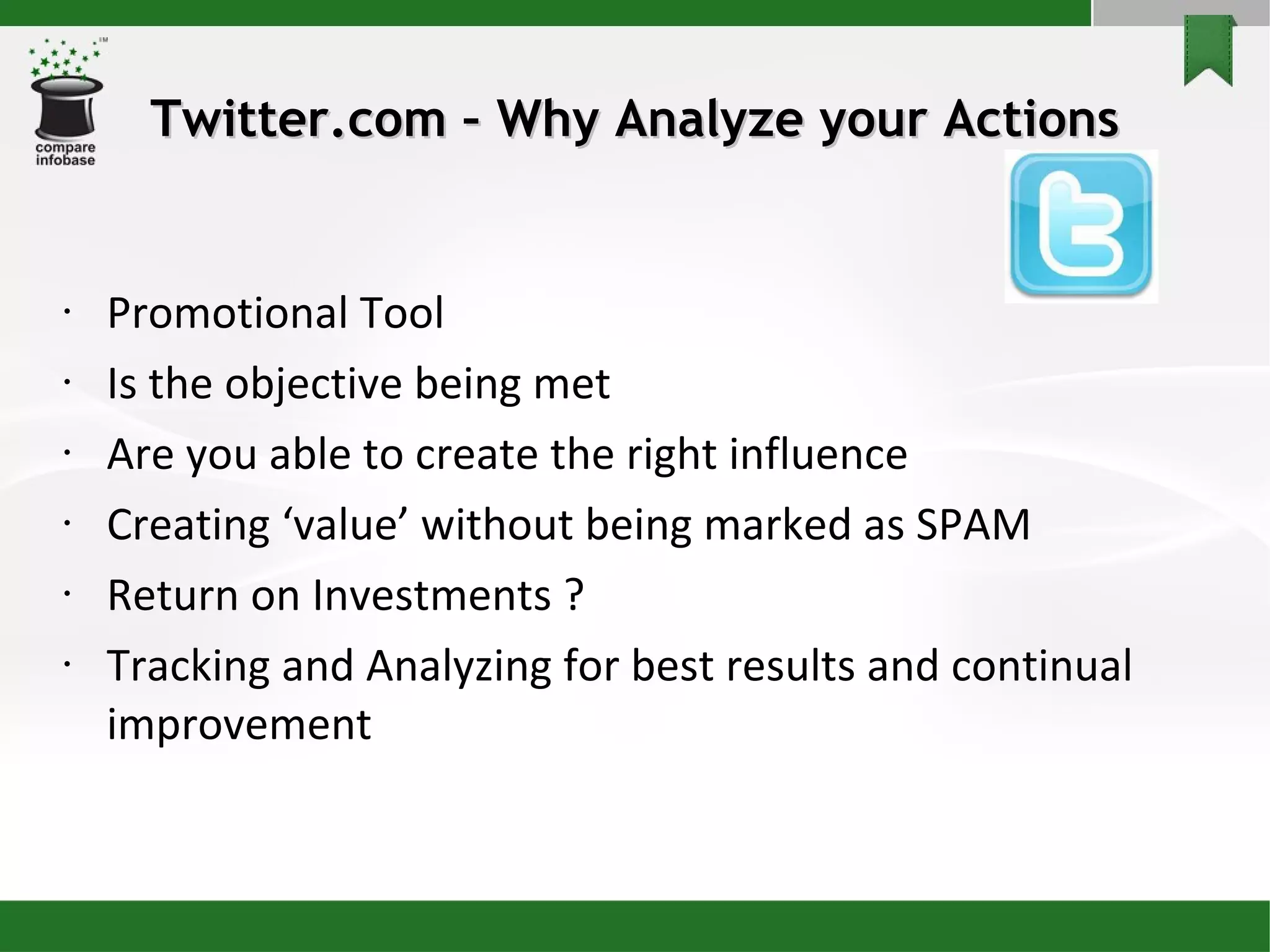 Tools to analyze your Twitter activity | PPT