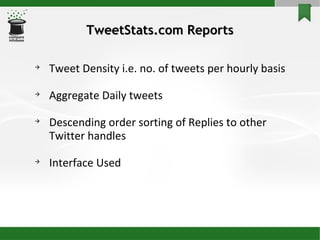 Tools to analyze your Twitter activity | PPT
