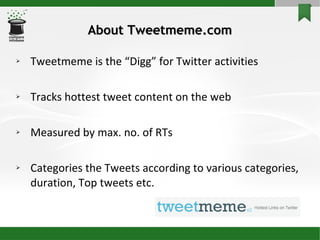 Tools to analyze your Twitter activity | PPT