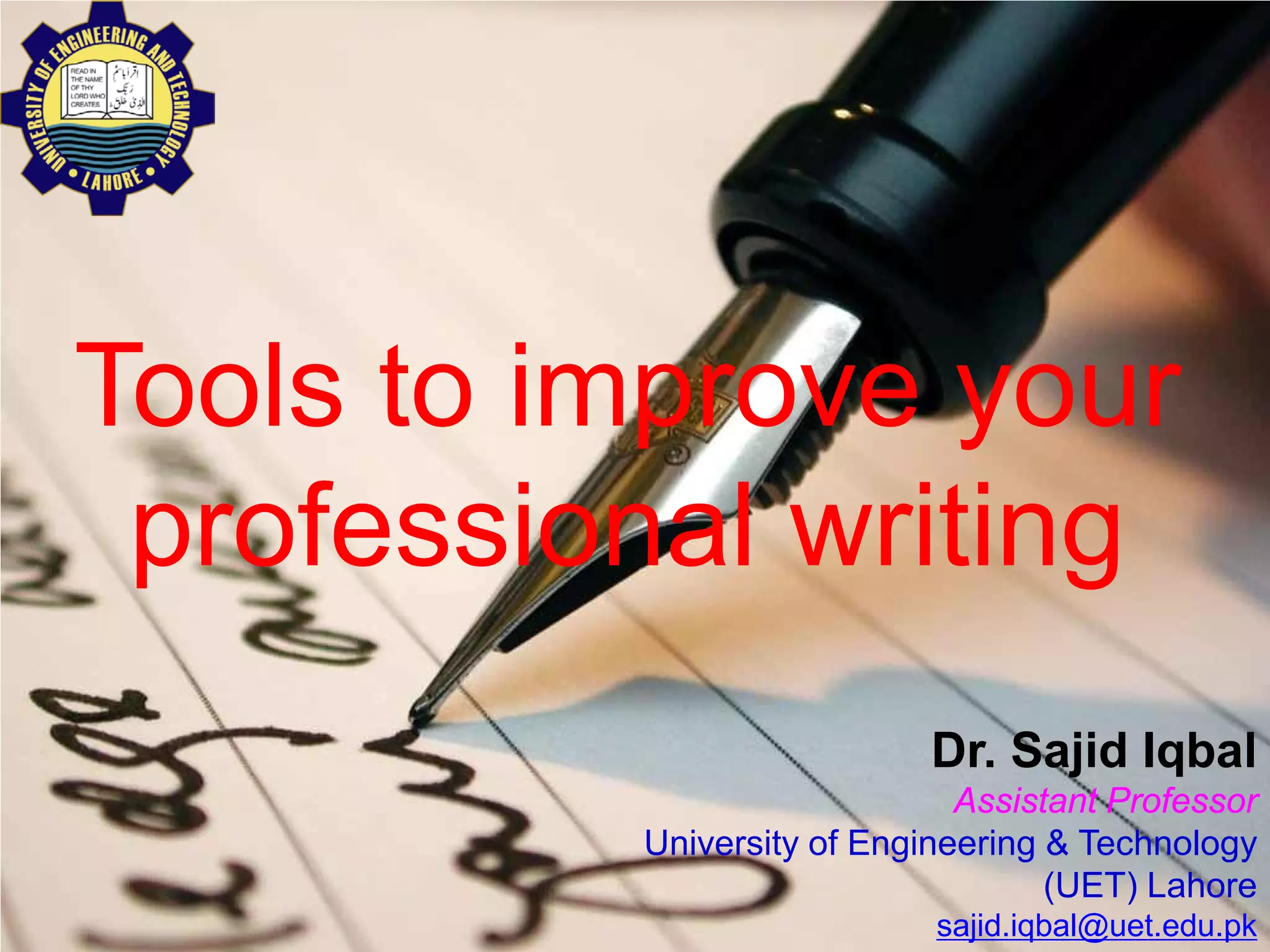 Tools to improve your professional writing | PDF