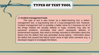 tool support for testing | PPT