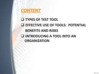 Tool Support For Testing | PPT