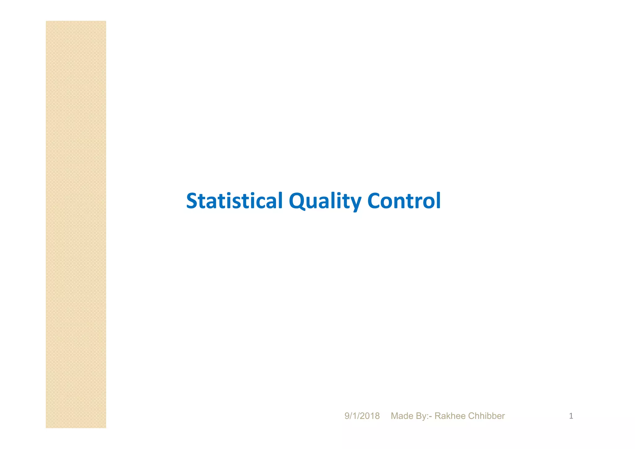 Tools used for statistical quality control | PDF