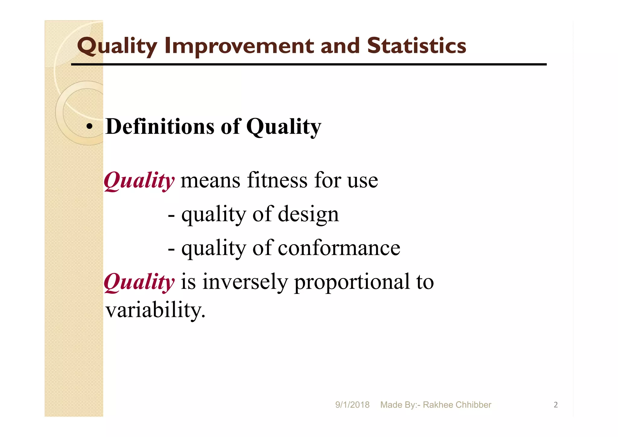 Tools used for statistical quality control | PPT