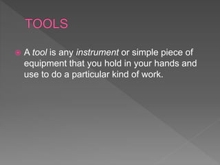 Tools used in fos | PPTX | Hotels and Motels | Travel Type