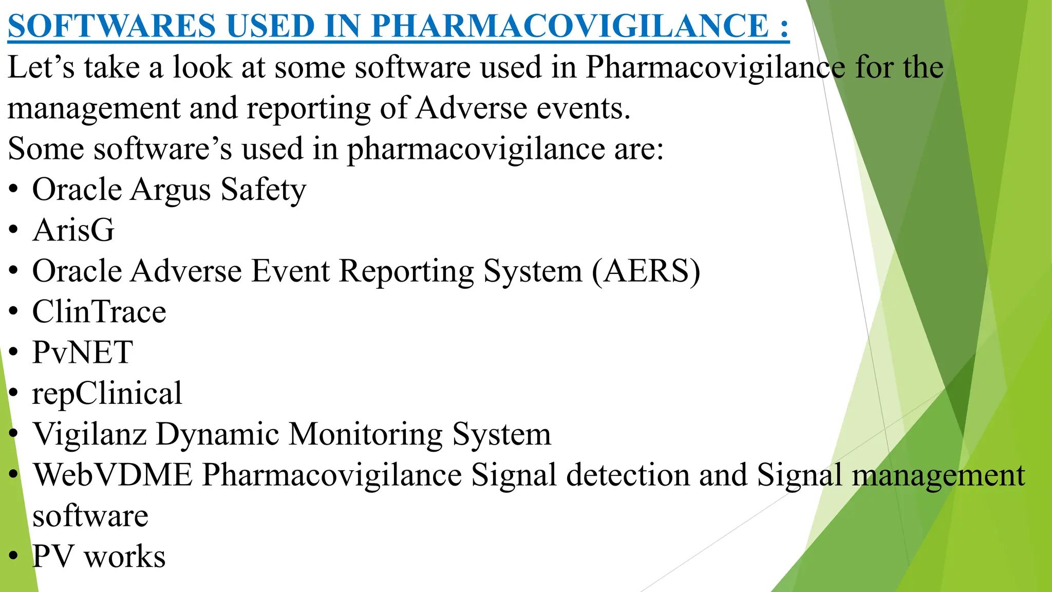 Tools used in Pharmacovigilance (Clinical Research & Pharmacovigilance ...