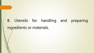 Tools, Utensils, and Equipment in Preserving and Processing Food | PPTX