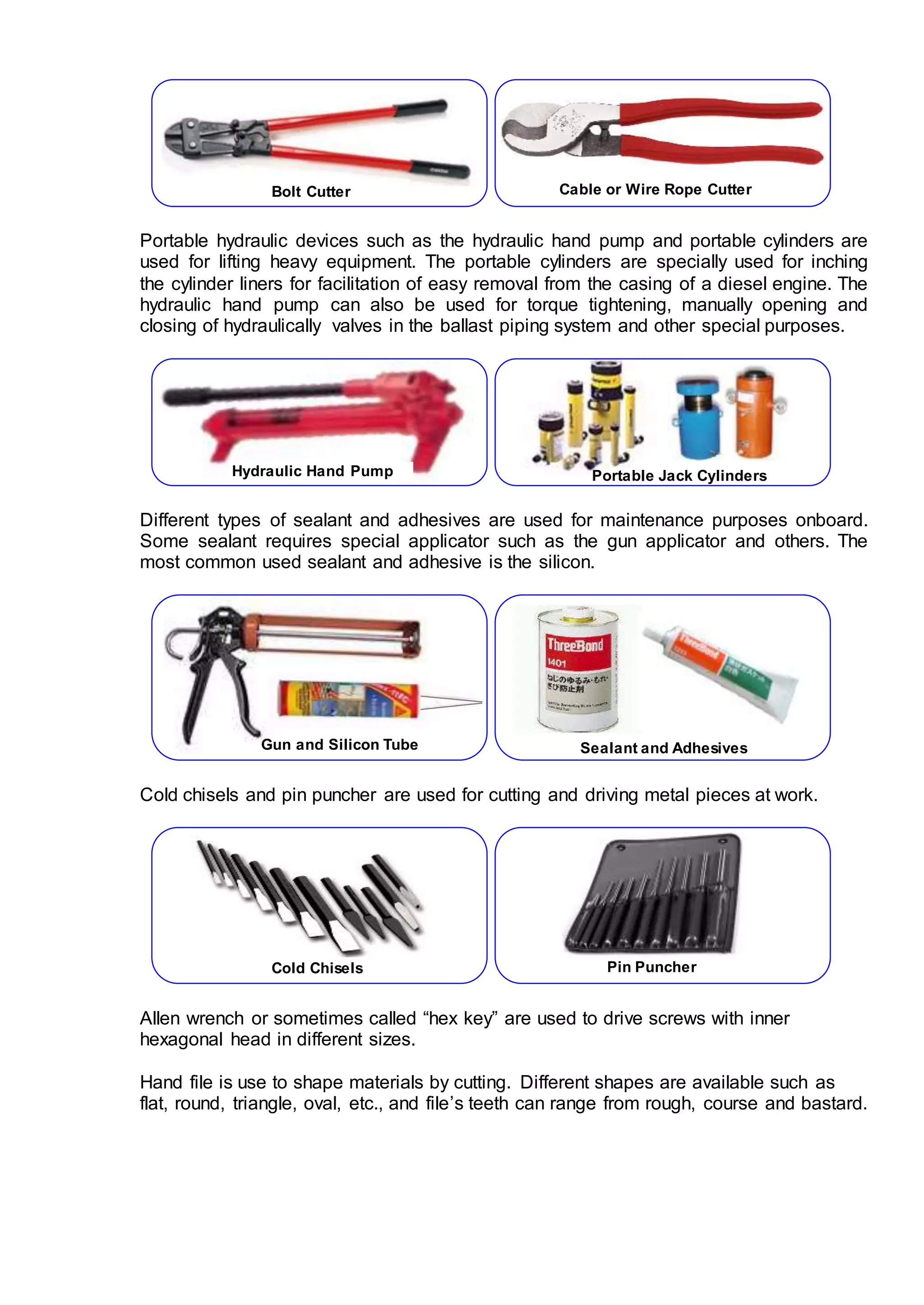 Tools, Valves & Materials for Marine Use | DOCX