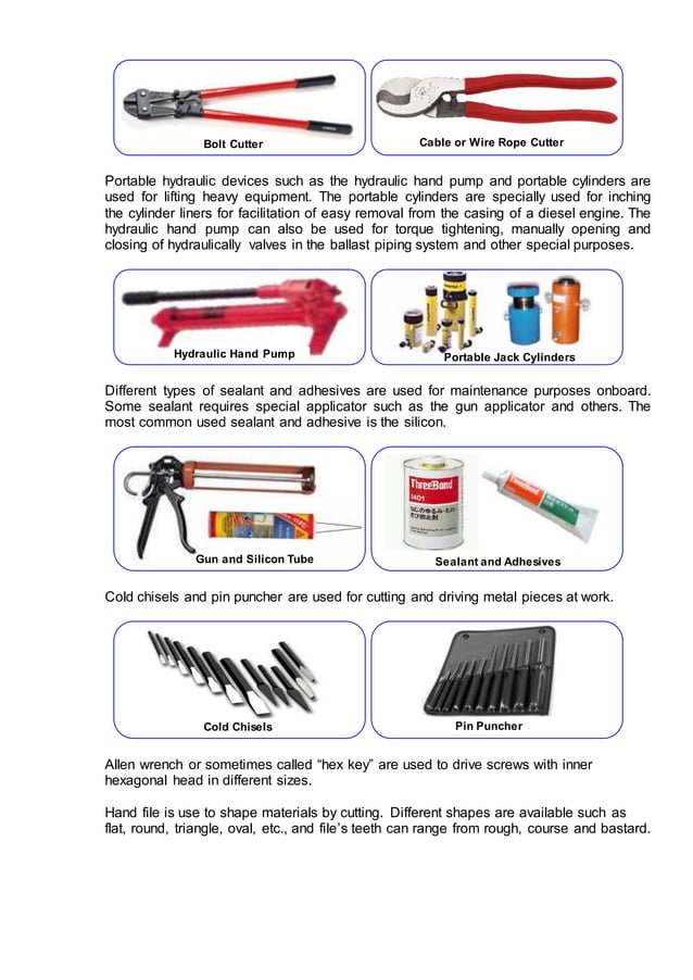 Tools, Valves & Materials for Marine Use | DOCX