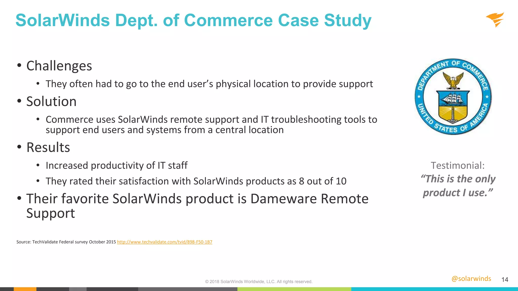 SolarWinds Federal Webinar - Using Tools to Improve IT Service ...