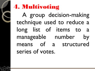 Tool & techniques decision making process | PPT