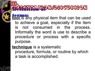 Tool & techniques decision making process | PPT