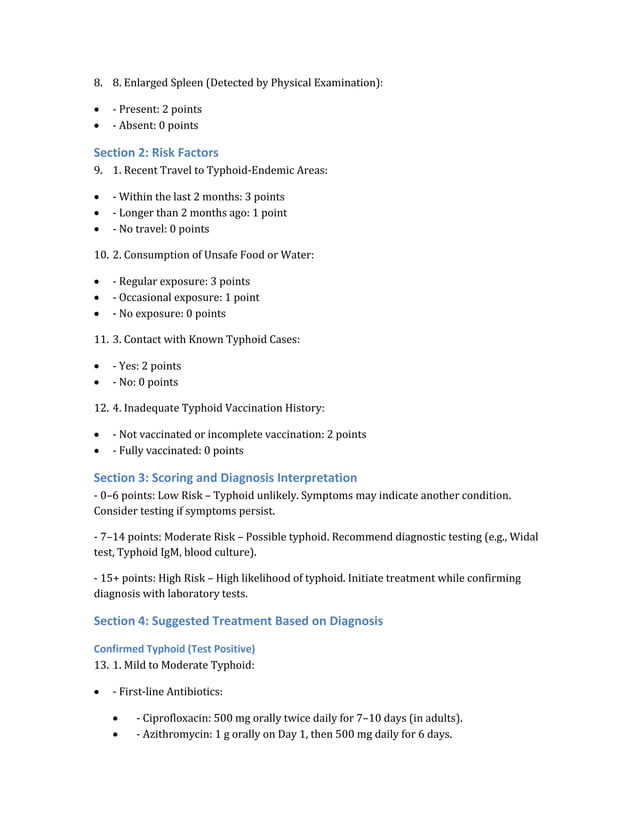 Tool to Diagnose Typhoid and Suggest Treatment | PDF