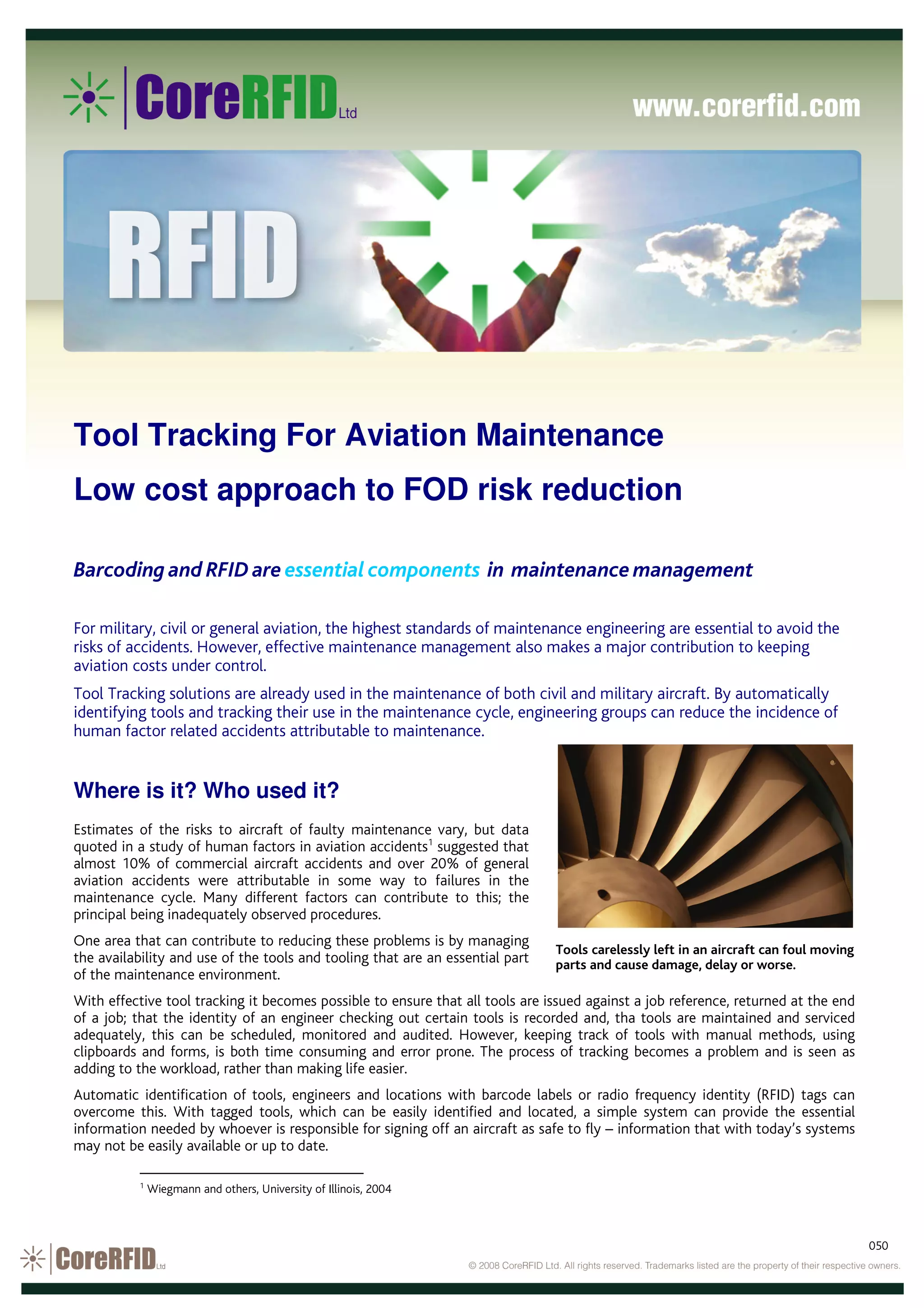 Tool track for aviation rfid | PDF