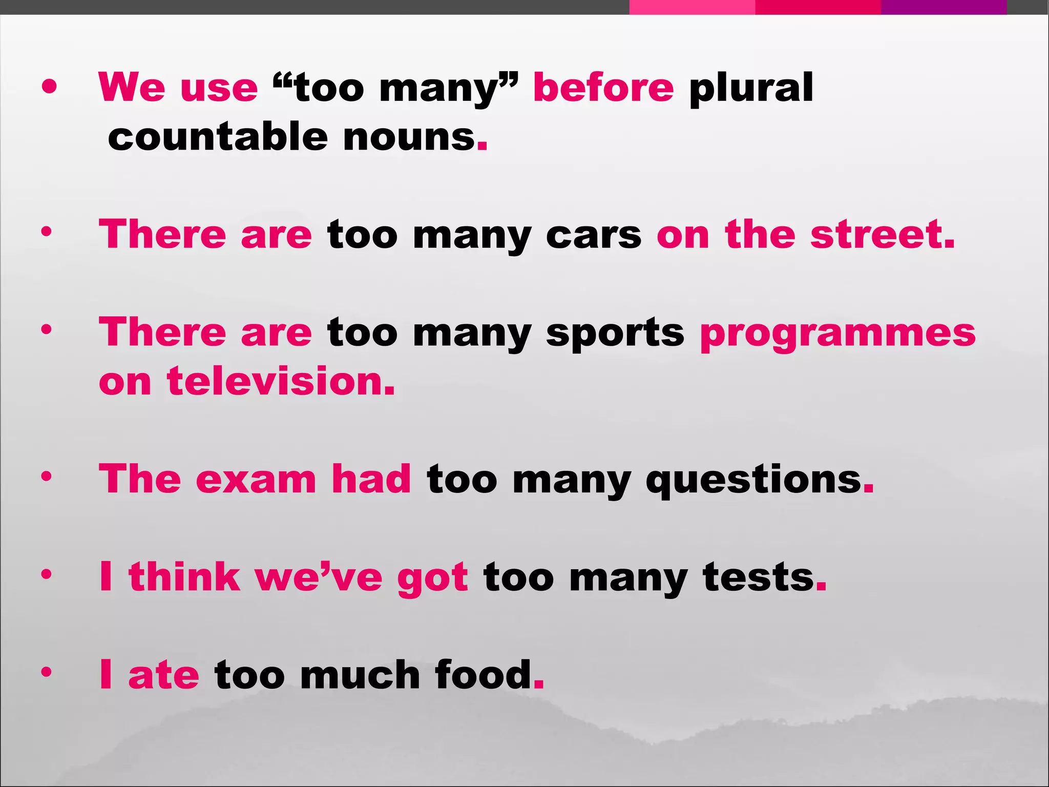 Too much. too many, not enough iiº ppt | PPT