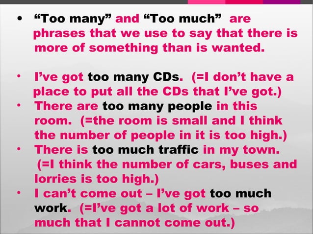 Too much. too many, not enough iiº ppt | PPT | Nutrition | Healthy Living