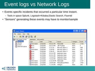 Logging : How much is too much? Network Security Monitoring Talk ...
