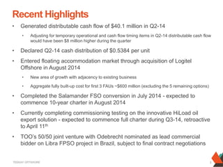 Teekay Offshore Second Quarter 2014 Earnings Presentation | PDF | Business Accounting & Finance ...