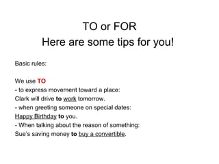To or for | PPT
