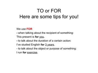 To or for | PPT