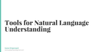 Tools for natural language understanding | PPT