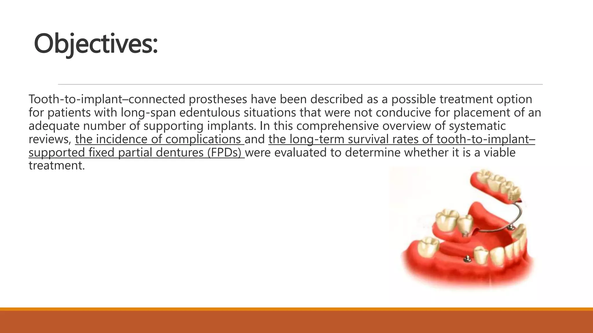 Tooth-to-Implant Supported Fixed Partial Dentures- A Comprehensive ...