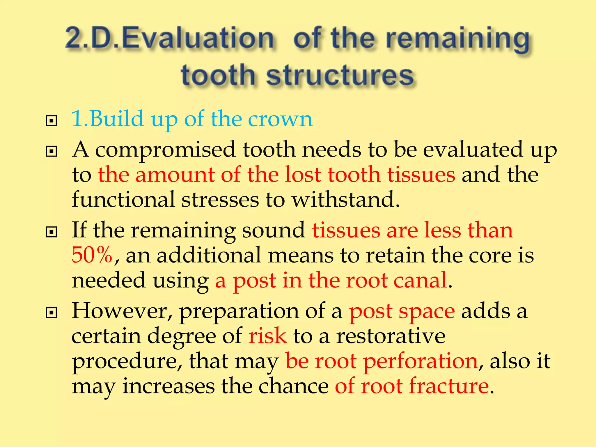 Tooth assessment for crowning | PPTX
