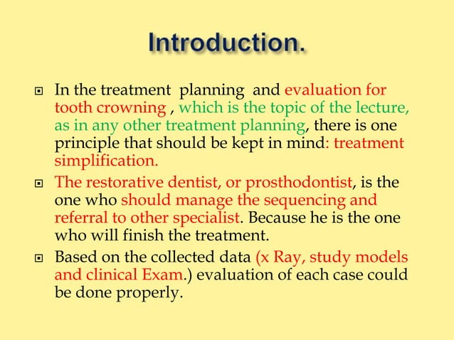 Tooth assessment for crowning | PPTX