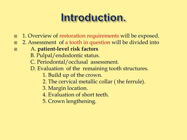Tooth assessment for crowning | PPTX