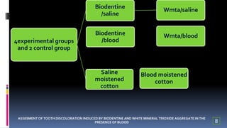 Tooth discoloration induced by MTA and BIODENTINE | PPTX